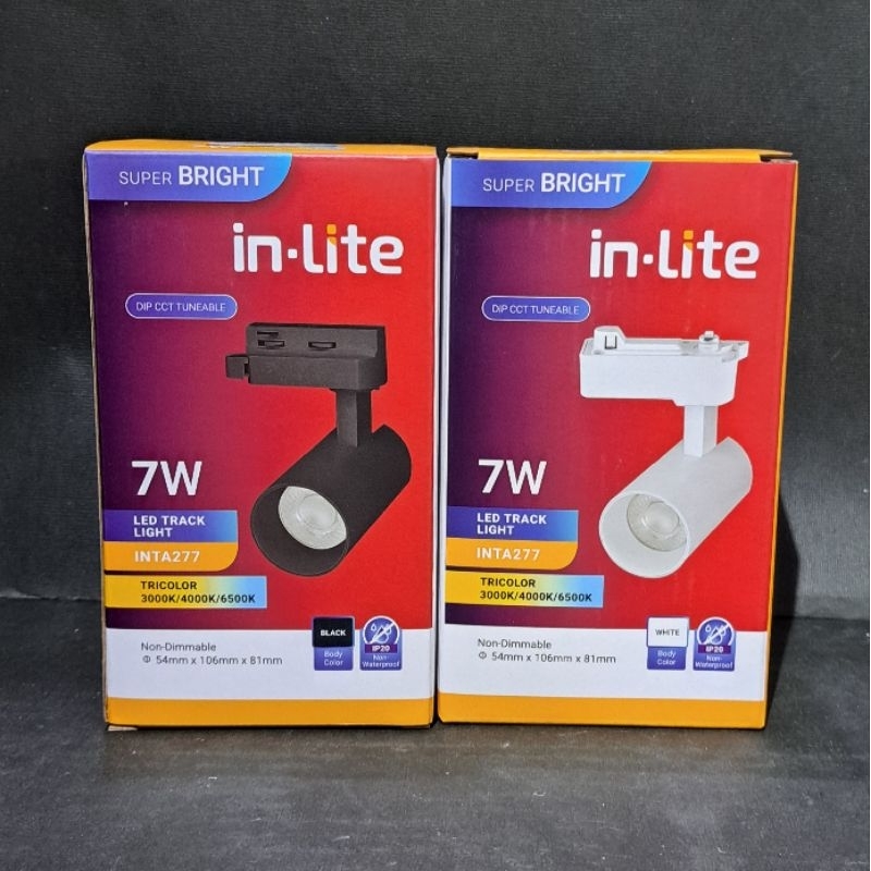 Jual INLITE Led Track Light Lampu sorot track 7W INTA277 Body HITAM ...