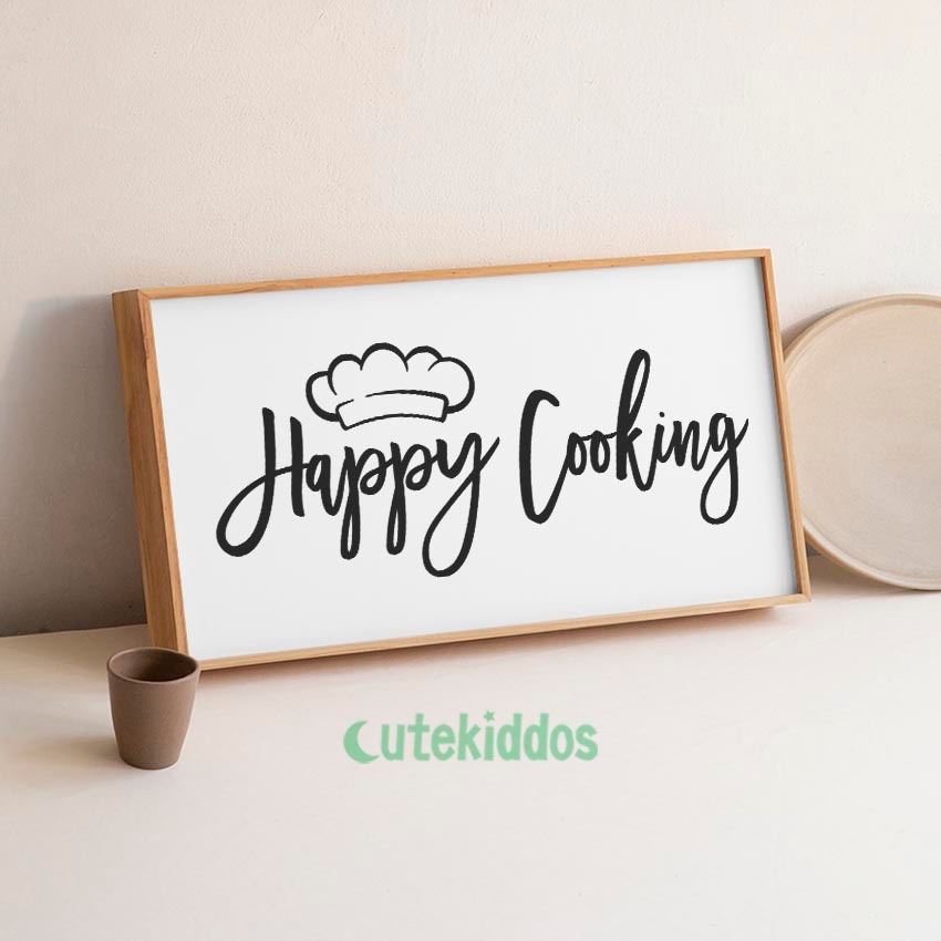 Jual Hiasan Dinding Dekorasi Tulisan Happy Cooking Pajangan Dapur ...
