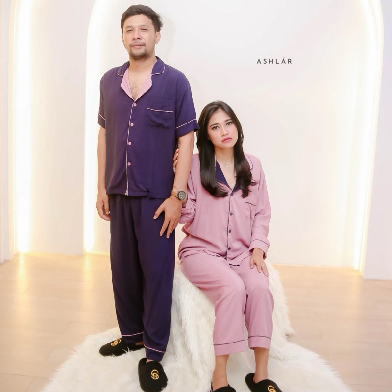 Jual Piyama Custom Couple Set Keanu Rayon Ashlar | BEST SELLER ...