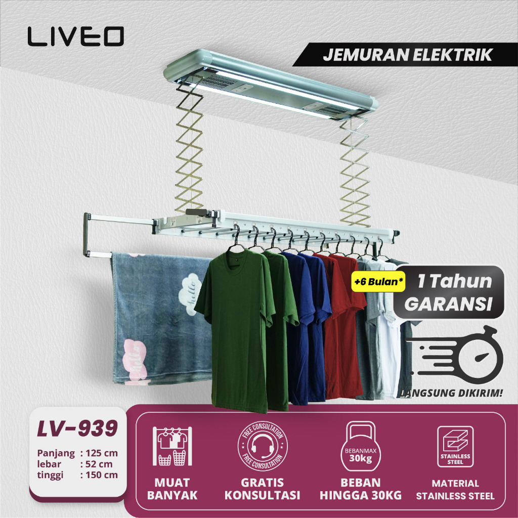 Jual LIVEO Electric Laundry Automatic Jemuran Lifting Electric LV-939 ...