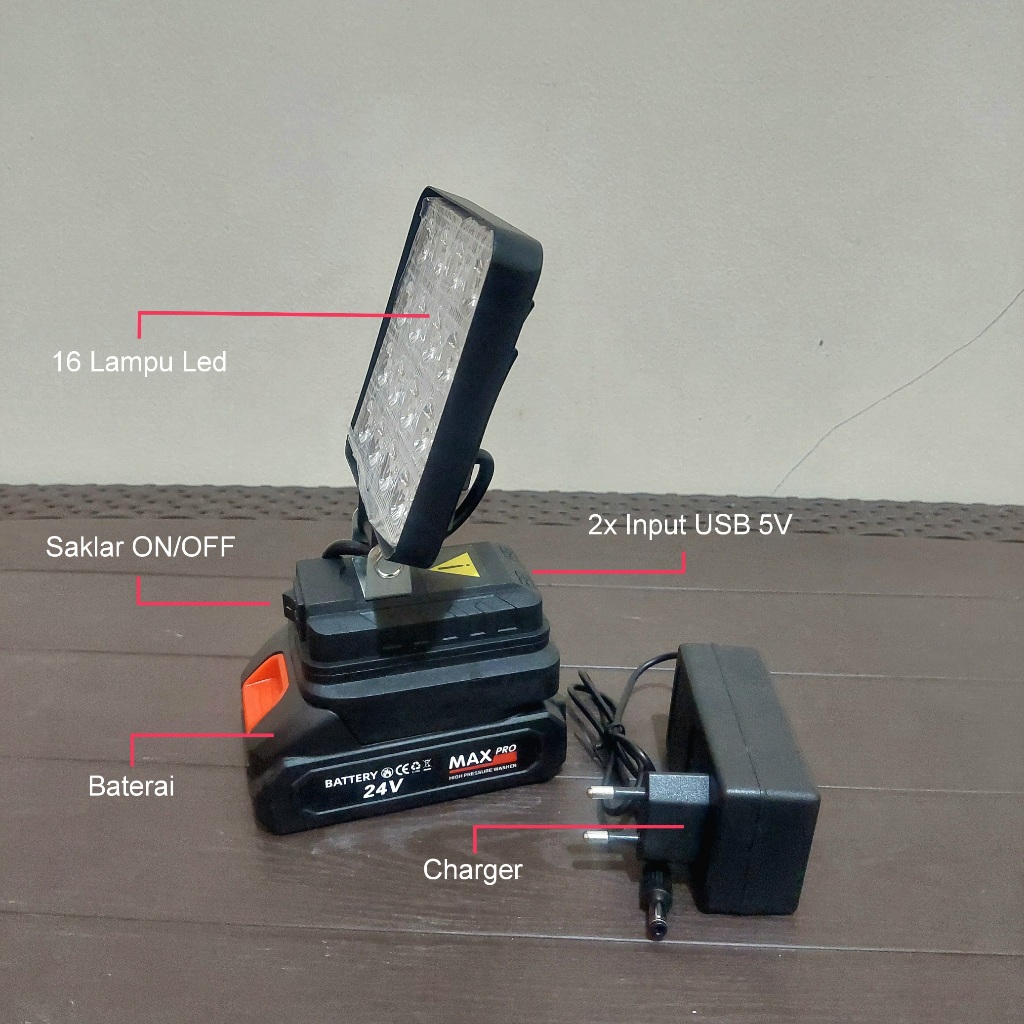 Jual Lampu LED Cordless 4 inch | Lampu Emergensi Antarmuka Baterai ...