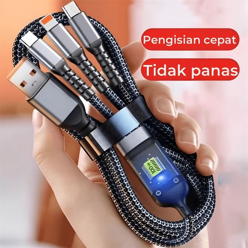 Jual KABEL DATA USB 3IN1 FAST CHARGING FOR MICRO USB / TYPE-C / IPHONE ...