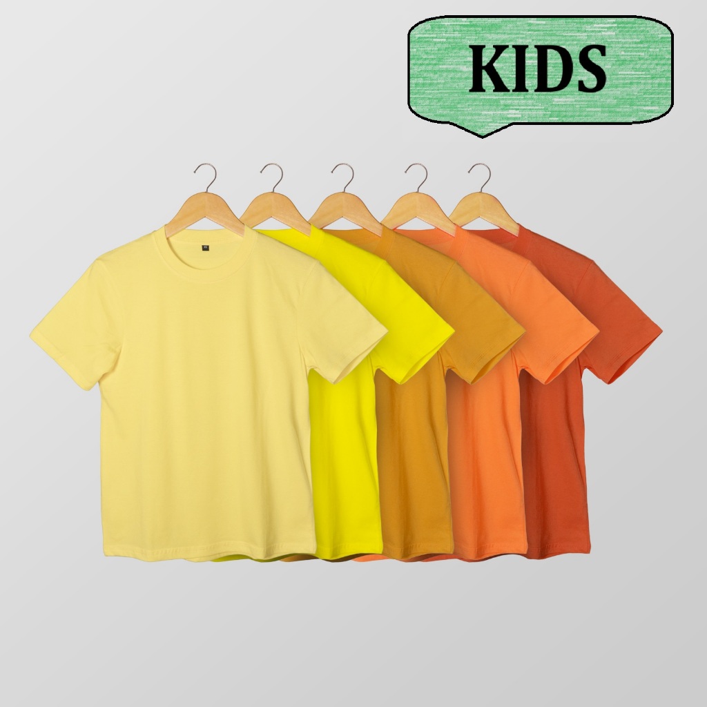 Jual Kaos Polos ANAK LENGAN PENDEK Cotton Combed PREMIUM 30S Reguler Fit Unisex Pale Yellow ...
