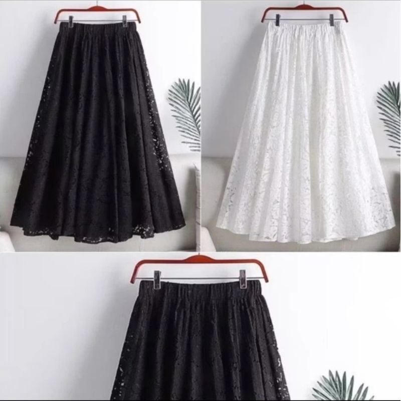 Jual Bawahan Rok Brukat Neysa Lace Tebal Bawahan Rok Lingkar pinggang ...