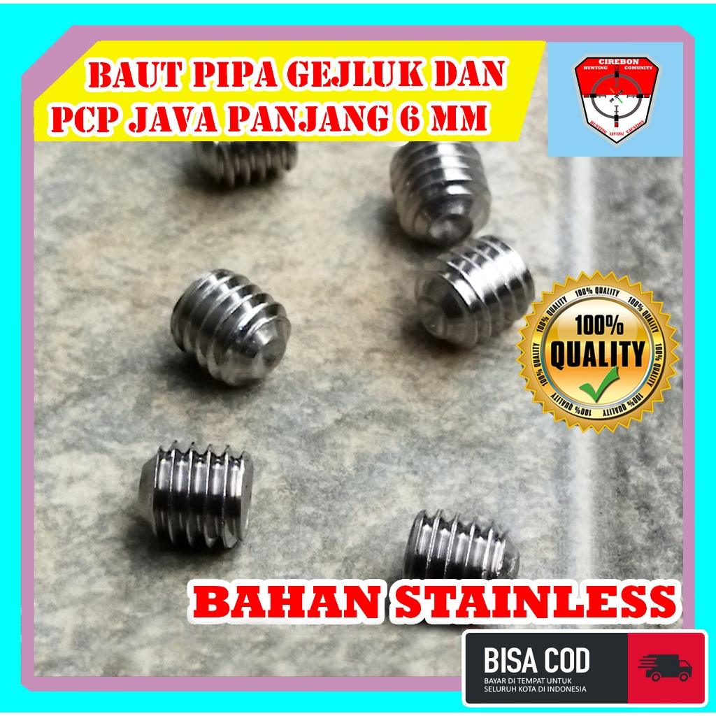 Jual baut pipa gejlug / baut pipa pcv jawa bahan stainless 6 mm ...