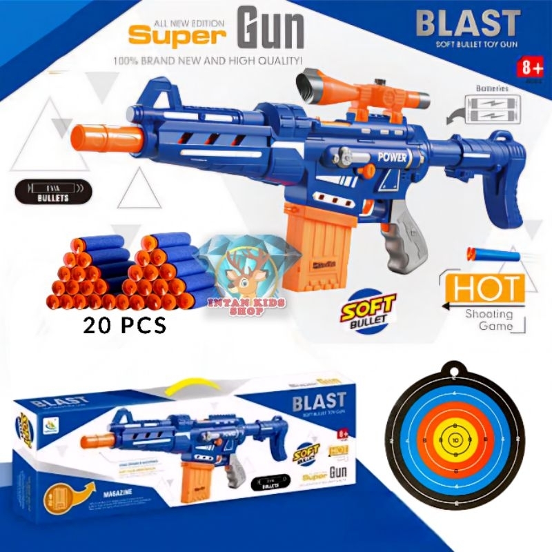 Jual MAINAN ANAK PISTOL TEMBAKAN BUSA OTOMATIS BLASTER SENAPAN BLAST ...