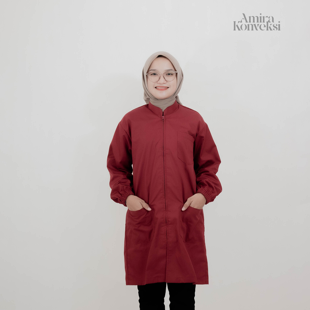 Jual Jas Lab Merah Bendera / Jas Laboratorium Lengan Panjang dengan ...