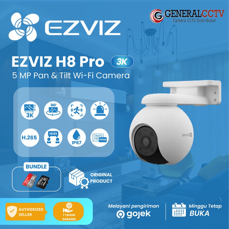 Jual Ezviz H8C Pro 5MP 3K Wifi IP Cam Smart CCTV Outdoor Pan & Tilt ...