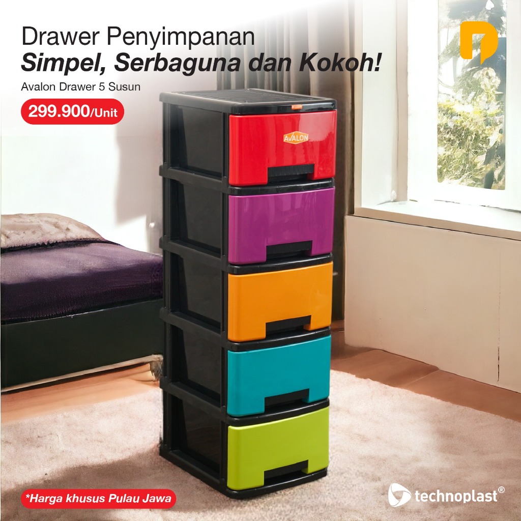 Jual Lemari Rak Susun Avalon Drawer 5 Susun | Shopee Indonesia