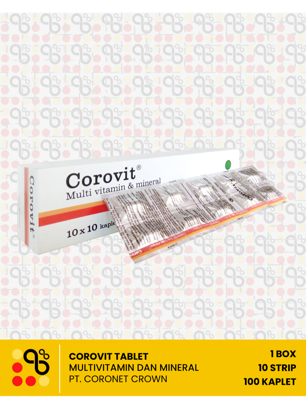 Jual Corovit Tablet/Multivitamin/Daya Tahan Tubuh - 1 Box isi 100 ...