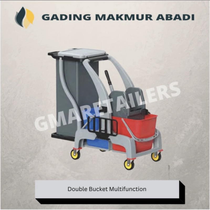 Jual Trolley Janitor Cart dengan Double Bucket Multifunction | Shopee ...