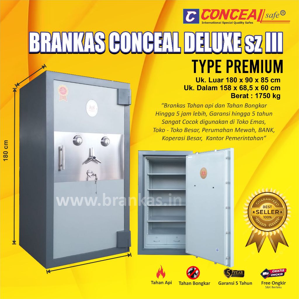 Jual Brankas CONCEAL DELUXE sz III (Tinggi 180 CM Premium) | Shopee Indonesia