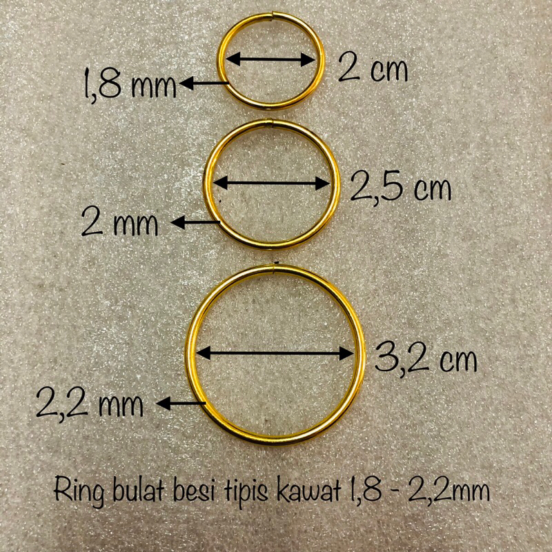 Jual Ring bulat besi gold per 12 pcs termurah | Shopee Indonesia