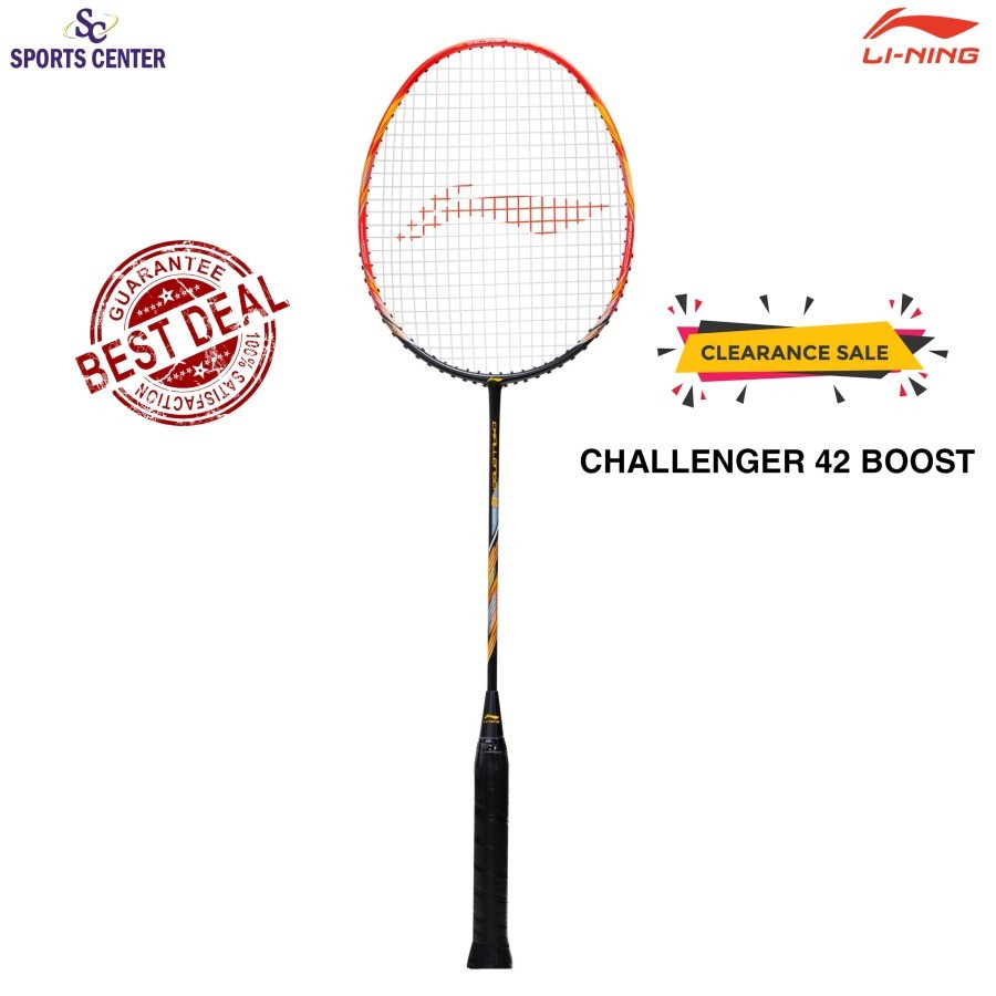 Jual Clear Sale Raket Badminton Lining Challenger 42 Boost Black Red ...