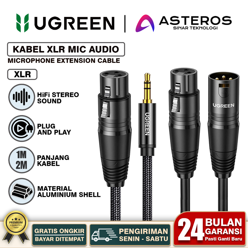Jual UGREEN Kabel Microphone XLR Hifi Female To Jack 3.5mm Male Kabel ...