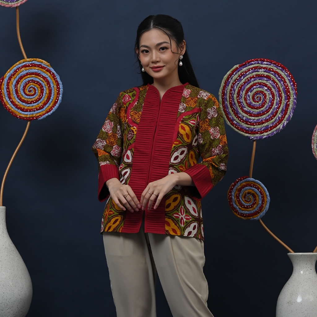 Jual NONA RARA - Lipita Permen T3240, Baju kerja blouse batik wanita ...