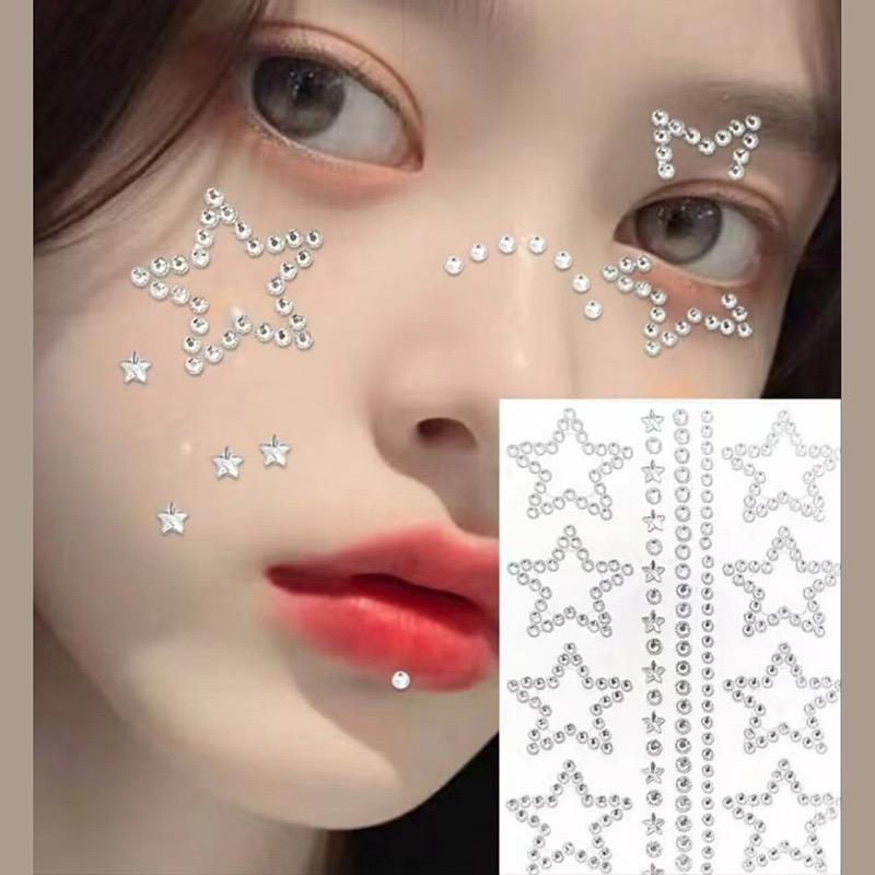 Jual sticker muka manik-manik Diamond 3D Crystal Face Sticker / Stiker ...