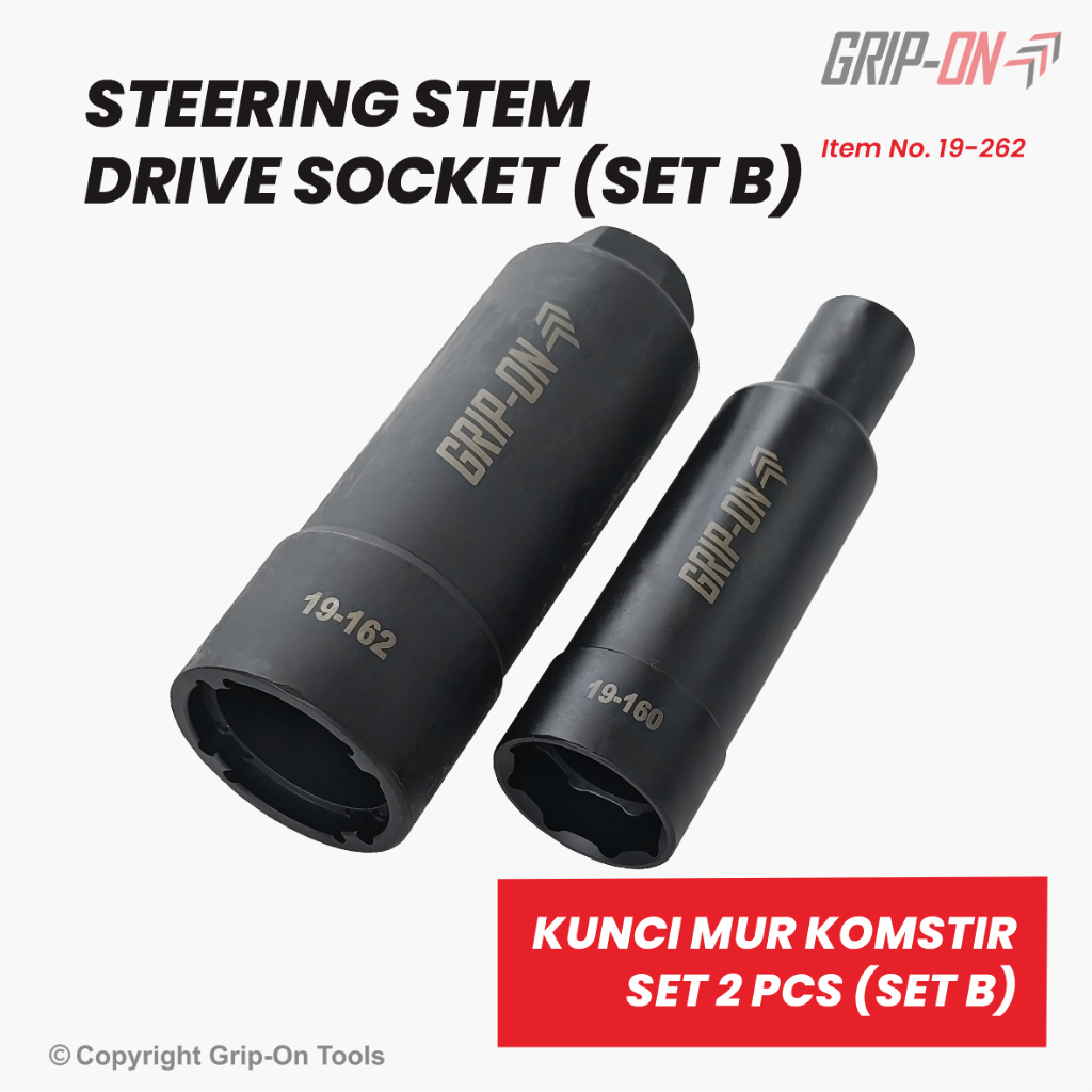 Jual Grip-On Steering Stem 2 Pcs Drive Socket (Set B) Kunci Mur Komstir ...