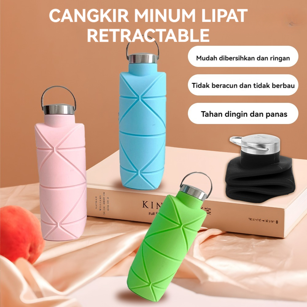 Jual 700ml/botol minum lipat botol minum lipat silikon tempat minum ...