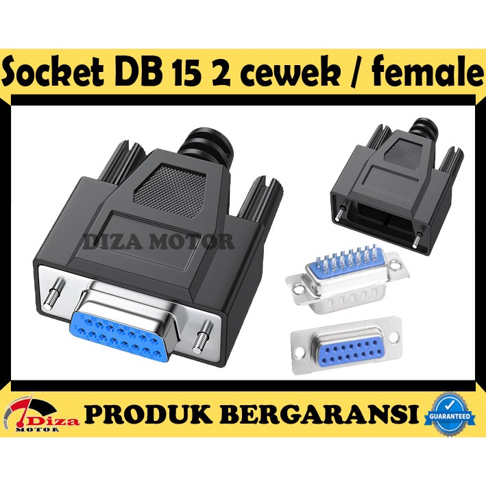 Jual TERMURAH!!! SOCKET DB15 FEMALE/WANITA 2 BARIS 15 PIN COM KONEKTOR ...