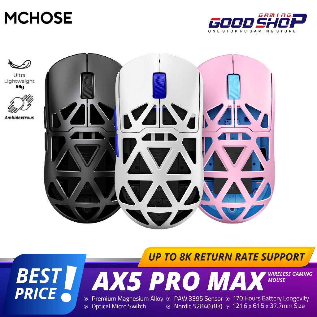 Jual MCHOSE AX5 PRO MAX Magnesium Alloy Wireless Gaming Mouse | Shopee Indonesia