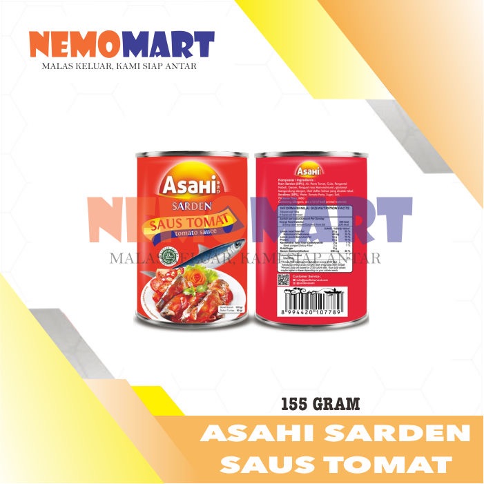 Jual SARDEN IKAN KALENG ASAHI SAUS TOMAT 155 GR G GRAM TOMATO SAUCE ...