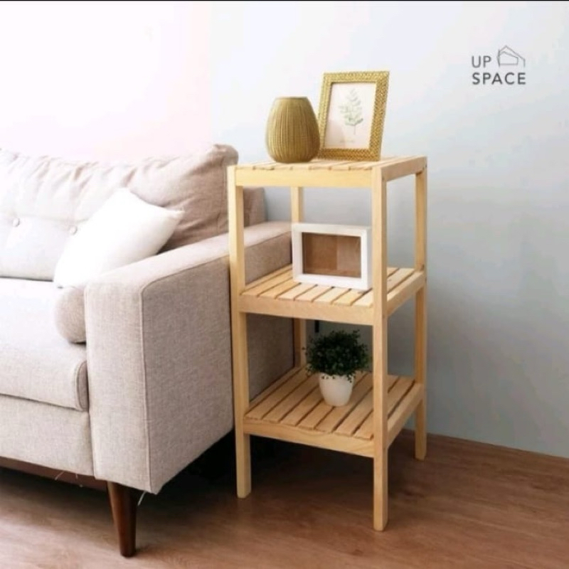 Jual Wooden shelf 3 tingkat rak kayu rak display / rak korea nakas ...