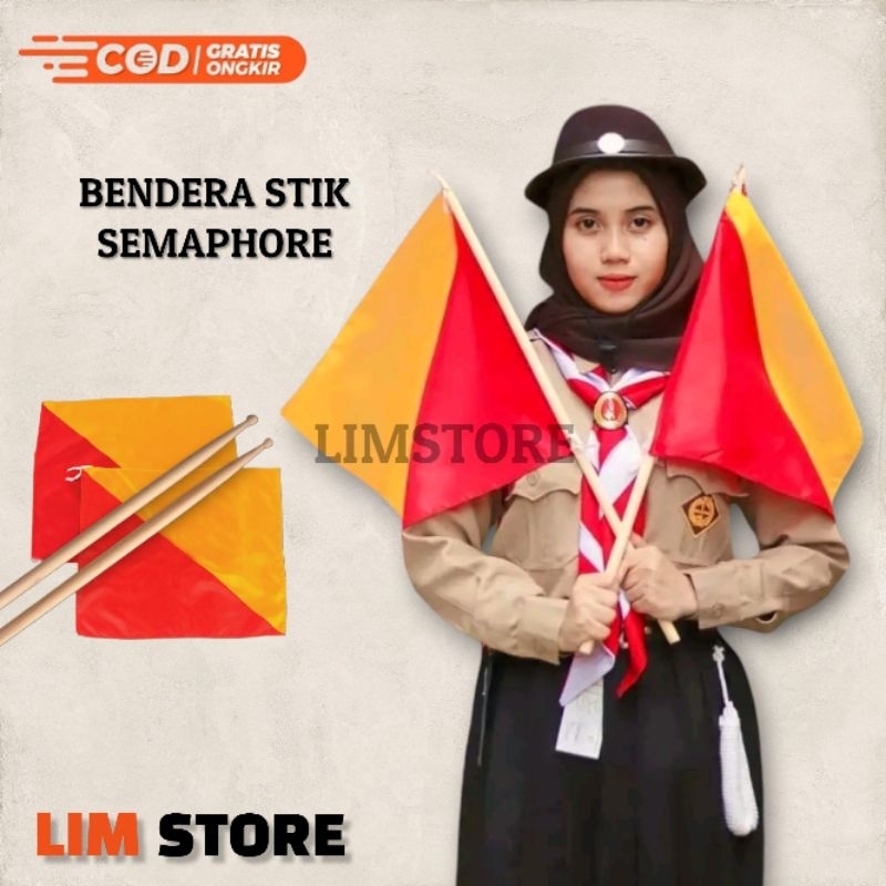 Jual Sepasang Bendera Stik Semaphore Semapur Premium Pramuka SD SMP SMA ...