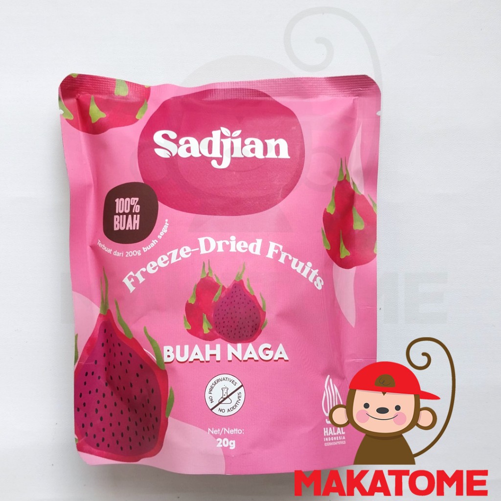 Jual Sadjian Freeze Dried real Fruits 100% buah asli Dragon fruit 20gr buah naga merah ungu 20 ...