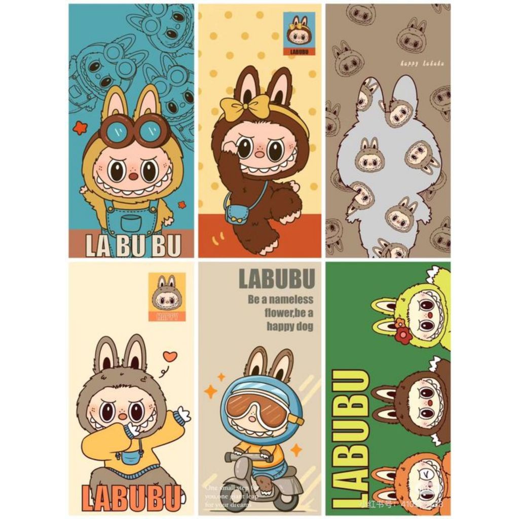 Jual Sablon DTF Stiker Sablon Setrika Tema labubu karakter Ukuran ...