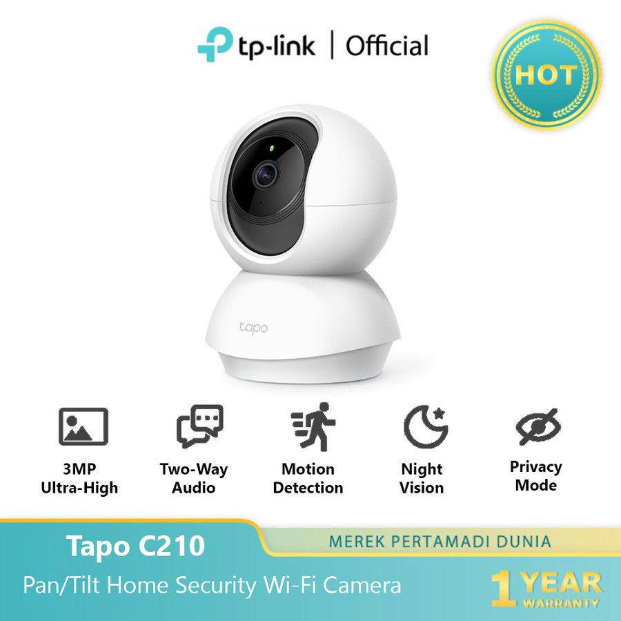 Jual TP-LINK Tapo C210 3MP/2K CCTV Pan/Tilt 360° Home Security Wi-Fi Camera | Shopee Indonesia
