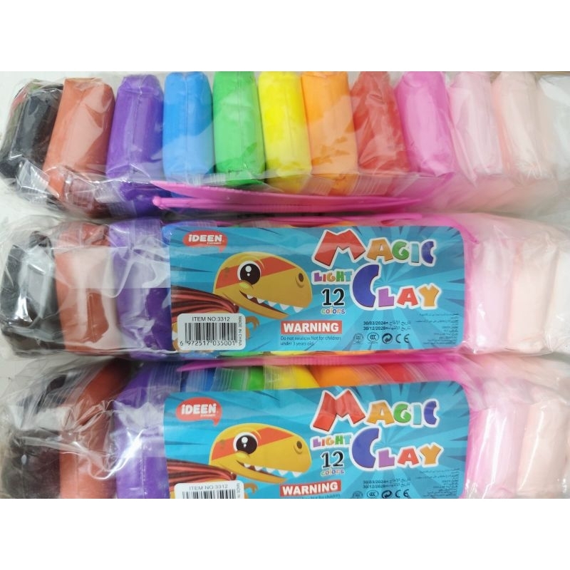 Jual MAGIC CLAY POLYMER / SOFT CLAY JUMBO DAN STANDART 1 PACK (12 PCS ...