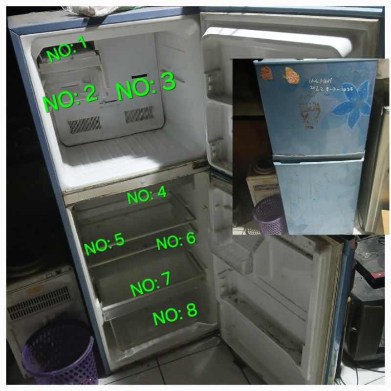 Jual RAK KULKAS/tatakan kulkas SHARP 2 pintu bagian atas frezeer .ORIGINAL. | Shopee Indonesia