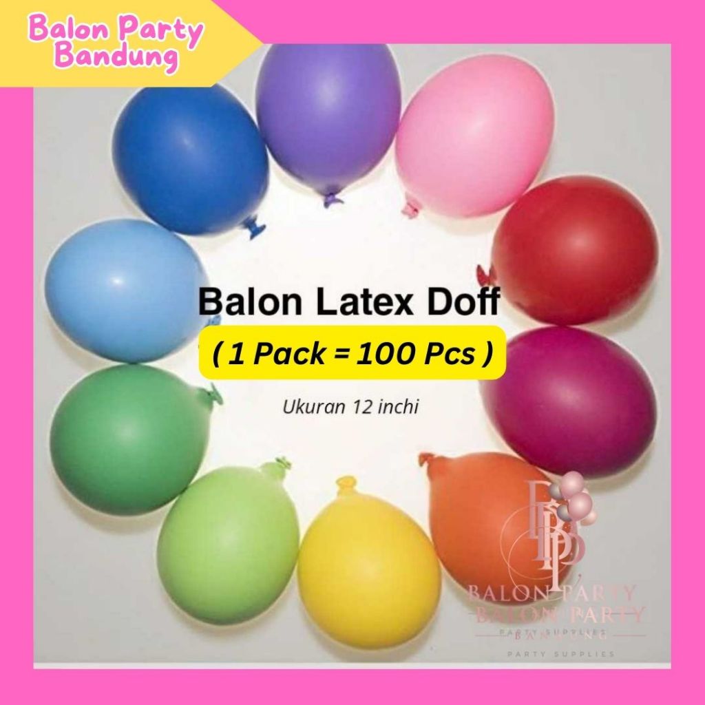 Jual [ 1 Pack = 100 Pcs ] Balon Latex Doff Ukuran 12 Inchi / Dekorasi ...