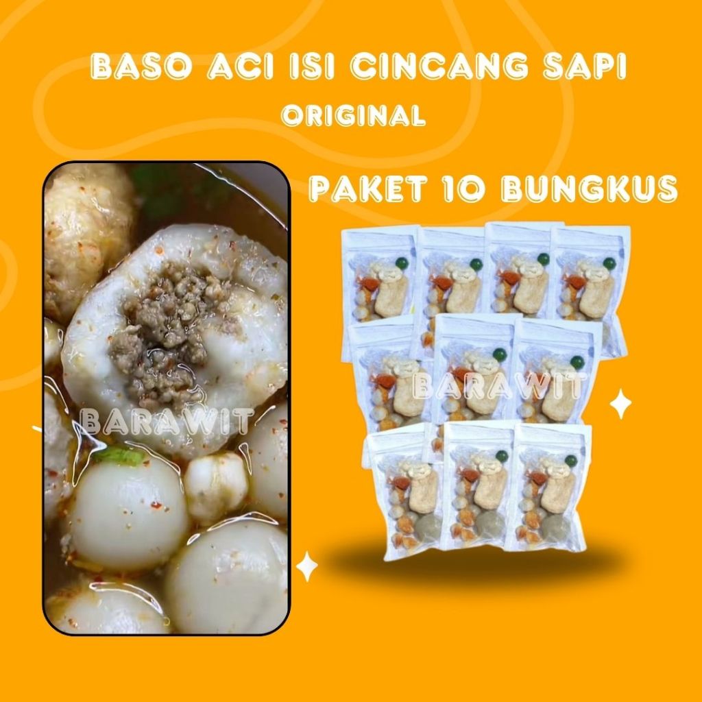 Jual PAKET 10 BUNGKUS BASO ACI JUMBO ISI CINCANG ORIGINAL ENAK | Shopee ...