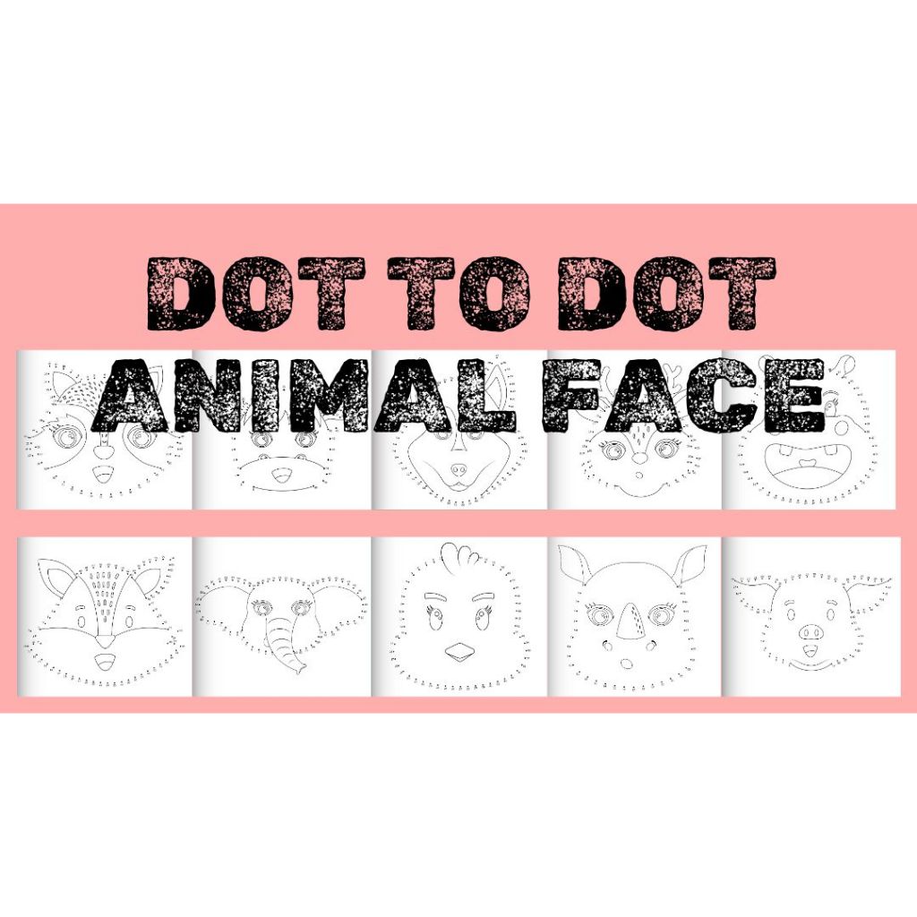 Jual Worksheet Dot To Dot Animal Face - DIGITAL FILE | Shopee Indonesia