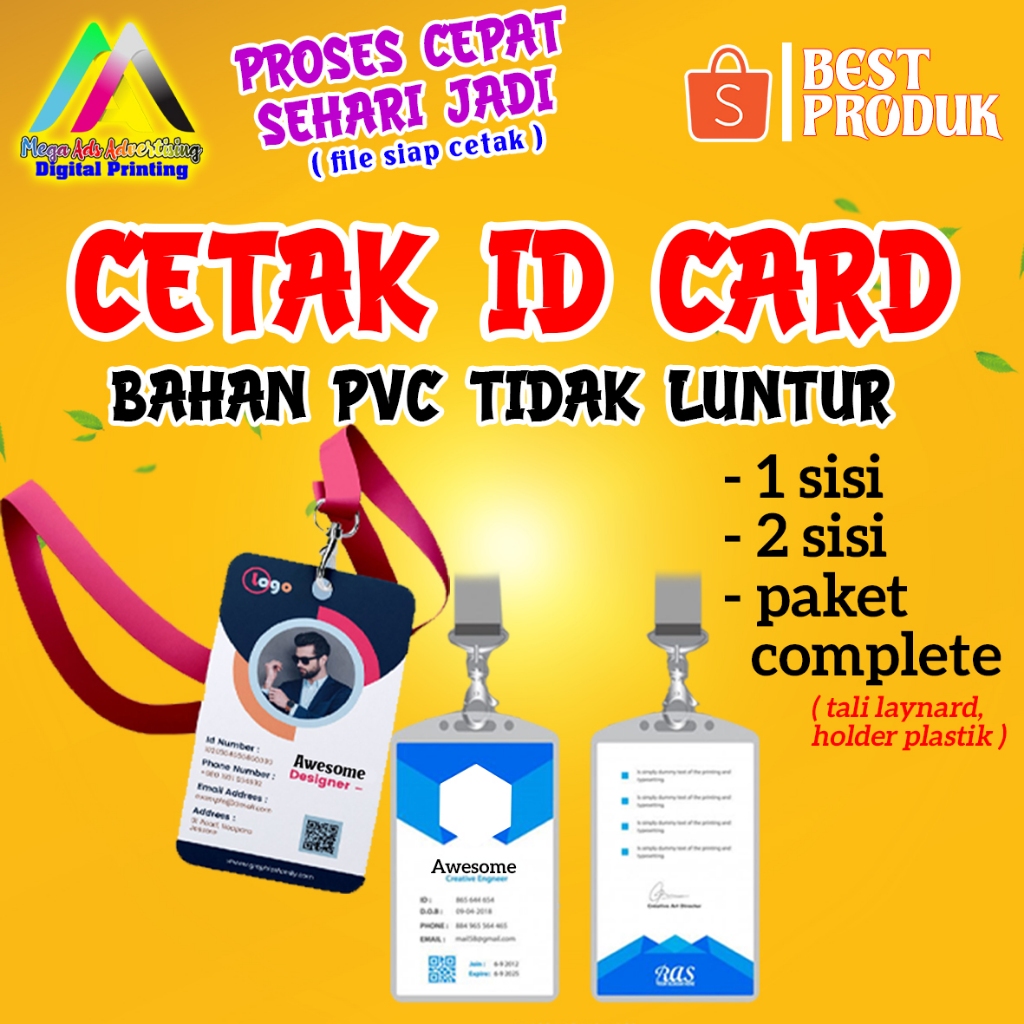 Jual CETAK ID CARD / NAME TAG / PVC CARD | Shopee Indonesia