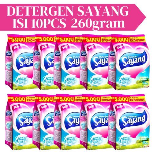 Jual Sayang Deterjen Bubuk 5000 an 220 gr (PAKET 10 PCS) | Shopee Indonesia