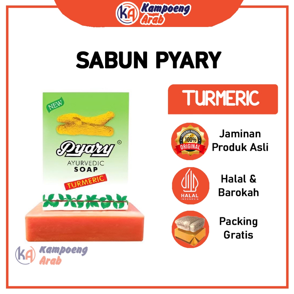 Jual SABUN PYARY TURMERIC BPOM Produk Asli dan Original Ayurvedic 75gr ...