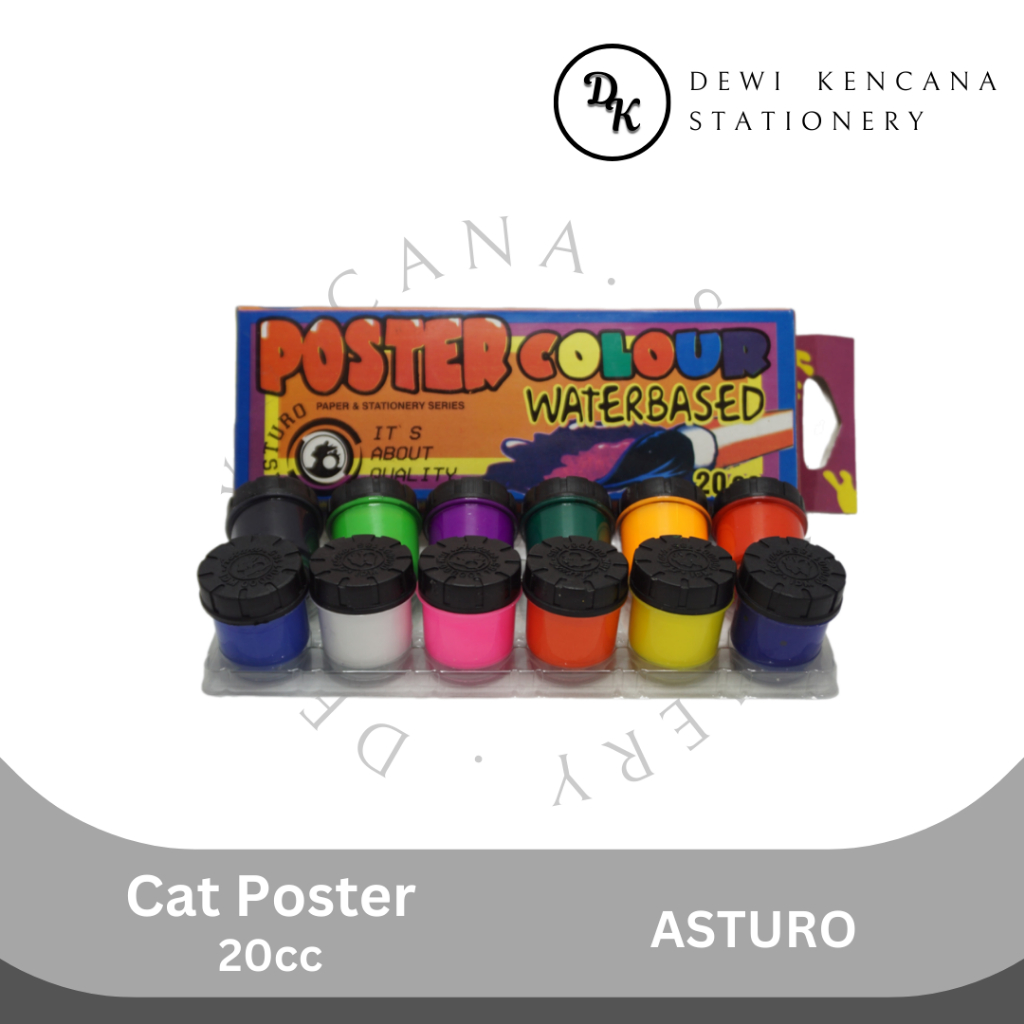 Jual Cat Poster Asturo Waterbased 20ml 12Warna | Shopee Indonesia