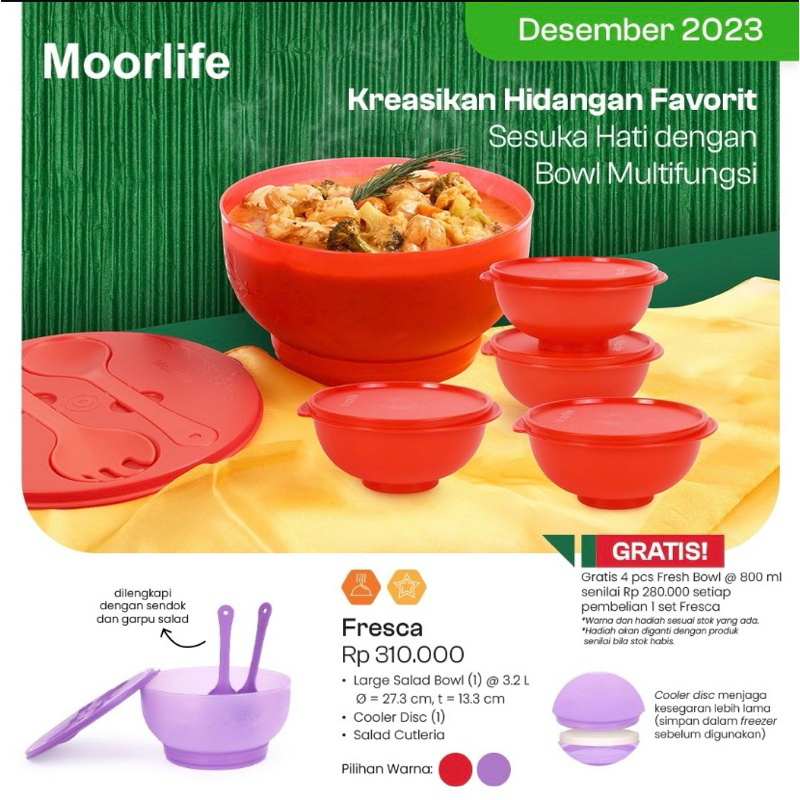 Jual MOORLIFE FRESCA//MOORLIFE SALAD BOWL//ORIGINAL MOORLIFE | Shopee ...