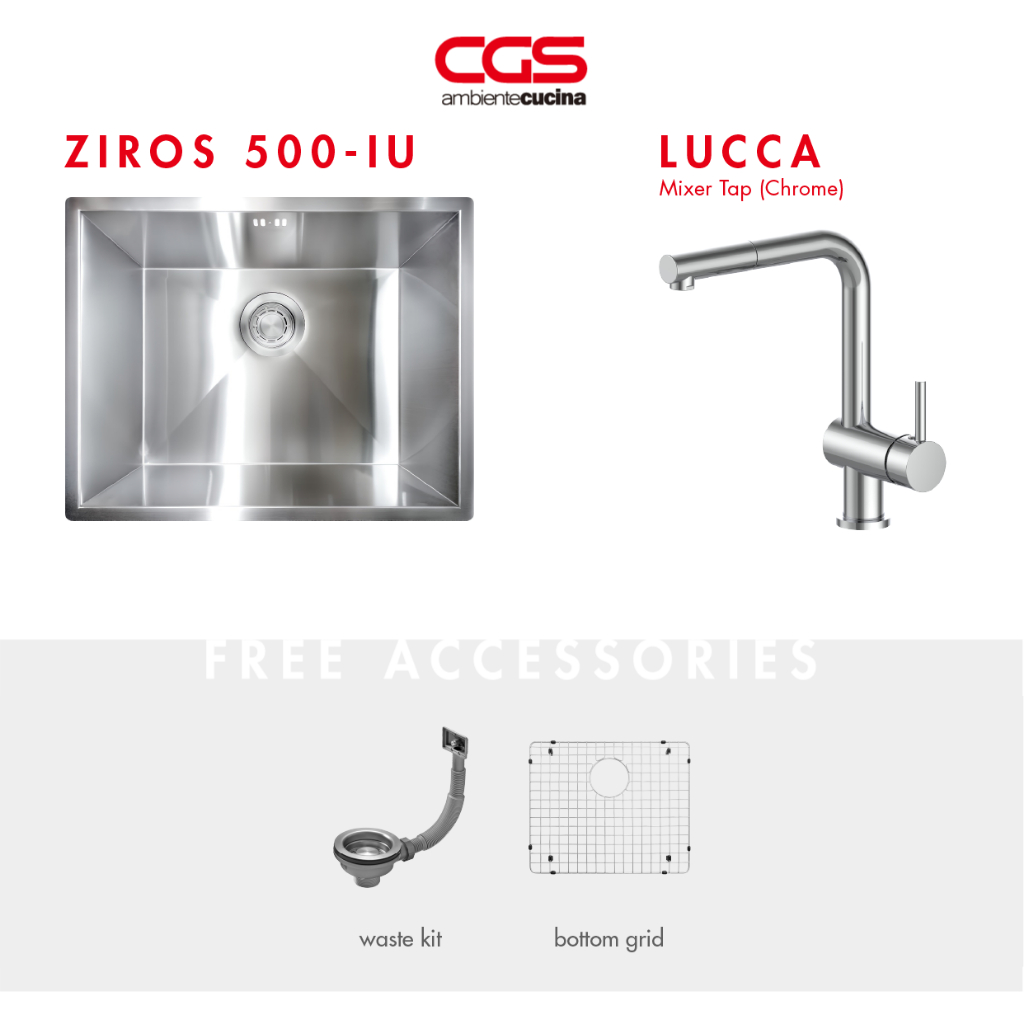 Jual CGS Kitchen Sink Bak Cuci Piring Dapur Stainless Steel Ziros 500 ...