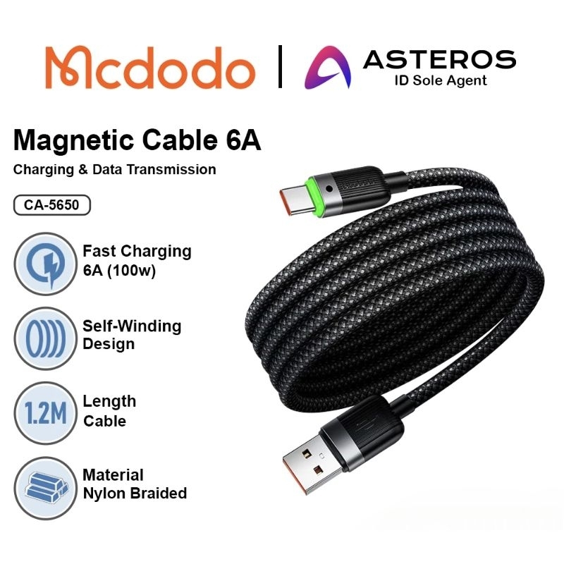 Jual MCDODO Kabel Data USB Type C Magnetic Self-Winding Fast Charging ...