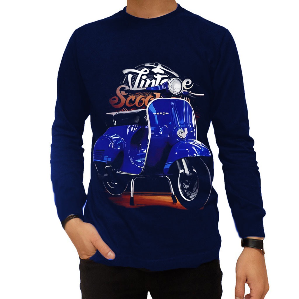 Jual KAOS PRIA LENGAN PANJANG SCOOTER VESPA BAJU PRIA DISTRO KEREN ...