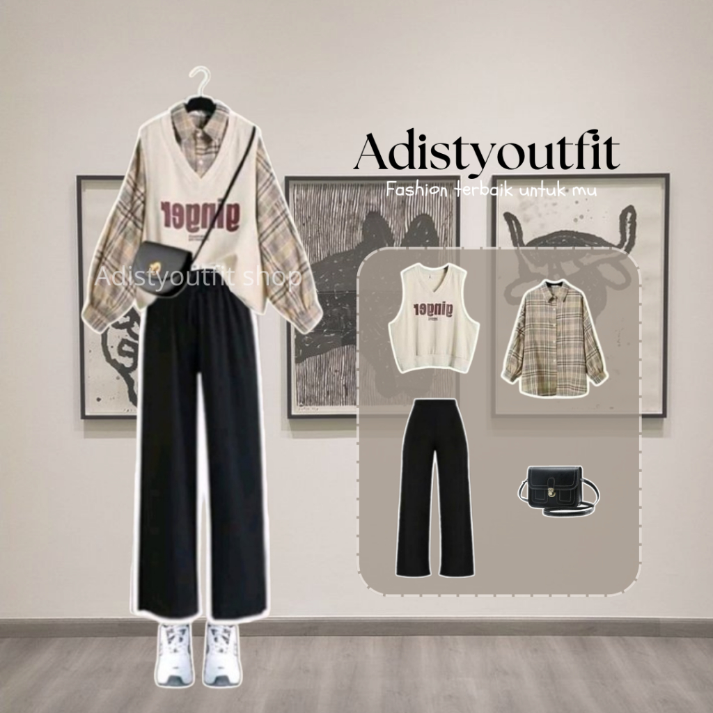 Jual One Set Outfit Korea wanita, outfit ulzzang, ootd Korea wanita ...