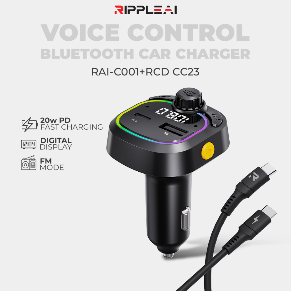 Jual Naa Ripple Bundle Smart Ai Car Charger Voice Control + RCD CC23 ...