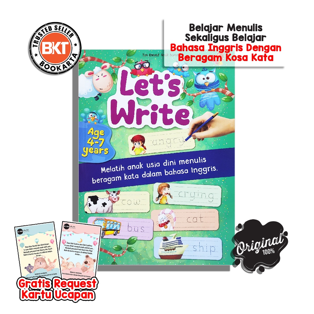 Jual Buku Belajar Bahasa Inggris Anak Tk Paud Let's Write Latihan ...