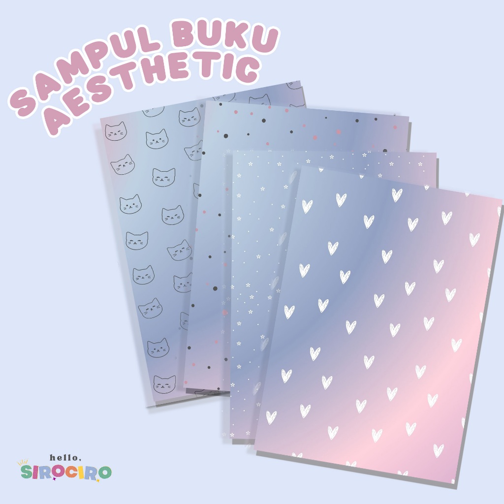 Jual 8 Lembar Sampul Buku DENIM PINK GRADASI Aesthetic Sampul Buku Lucu ...