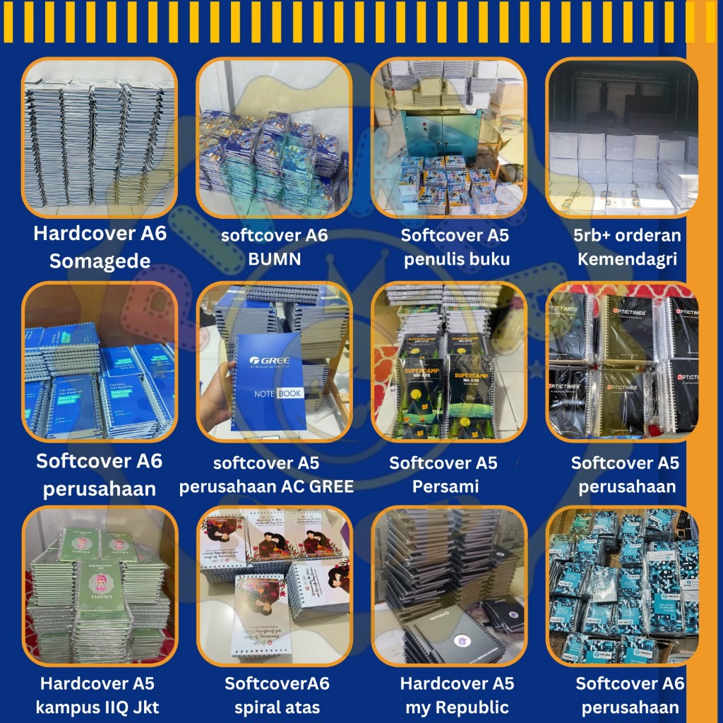 Jual Notebook/notes spiral custom A6 isi 50 lembar garis/polos | Shopee ...