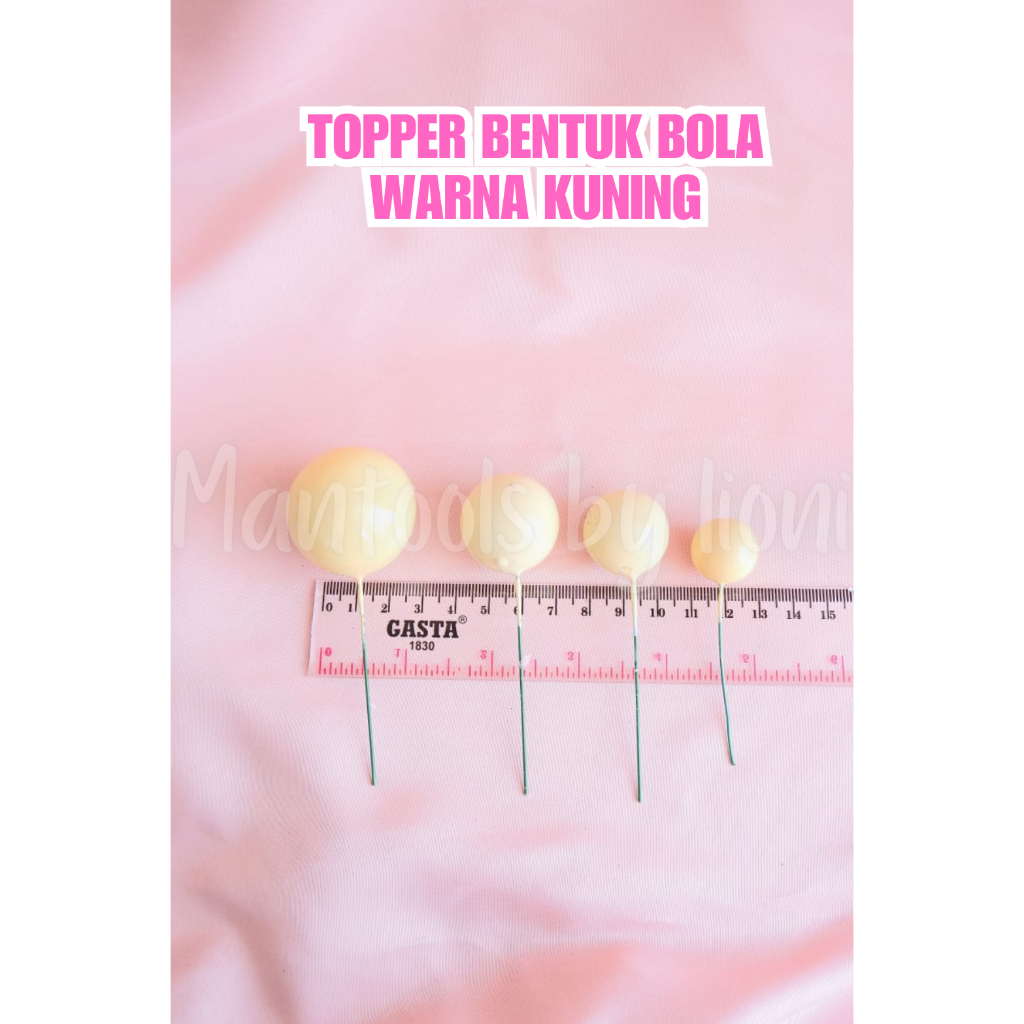 Jual TOPPER KUE BENTUK BOLA WARNA KUNING UNTUK DEKORASI KUE CAKE ...